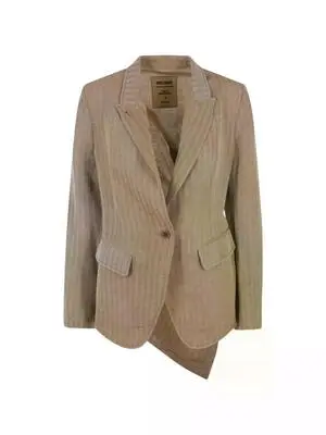UMA WANG Asymmetric Herringbone Blazer - Brown
