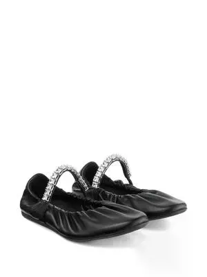 JIMMY CHOO Jade Crystal-embellished Ballet Flats - Black