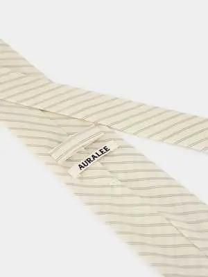 Auralee Ivory Stripe Wool Tie