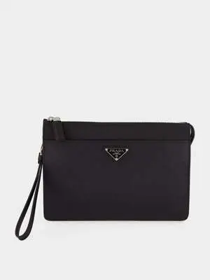 Prada Saffiano Leather Pouch - Black