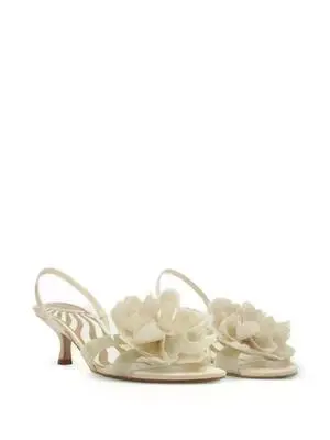 Farm Rio Floral Appliqué Slingback Sandals