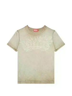 DIESEL® Graphic Print Logo Patch T-shirt - Neutrals