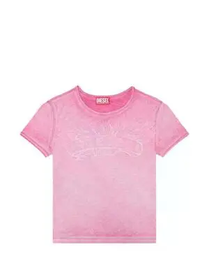 DIESEL® Pigment-dyed Graphic Print T-shirt - Pink