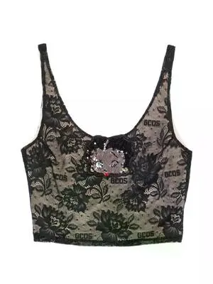 Gcds X Betty Boop Sequin-embellished Lace Top