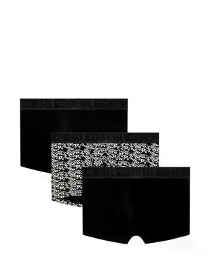 DIESEL® Logo-waistband Cotton Boxers - Black