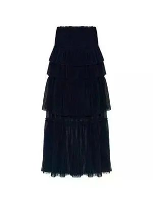 Munthe Tiered Ruffled Maxi Skirt - Blue