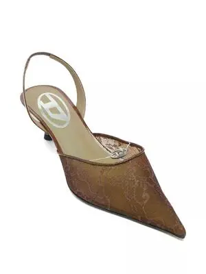 DIESEL® Lace-mesh Pointed-toe Slingback Shoes