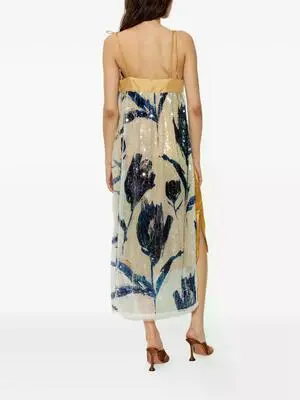 Munthe Nara Sequin-embellished Floral-print Midi Dress