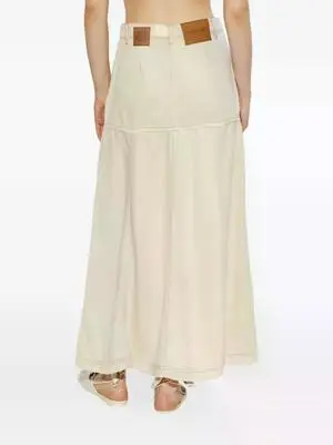 Munthe Contrast Stitch Panelled Maxi Skirt