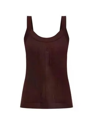 BY MALENE BIRGER Ribbed Logo Embroidered Cotton Top