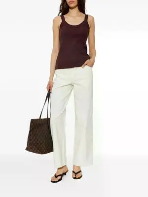 BY MALENE BIRGER Ribbed Logo Embroidered Cotton Top