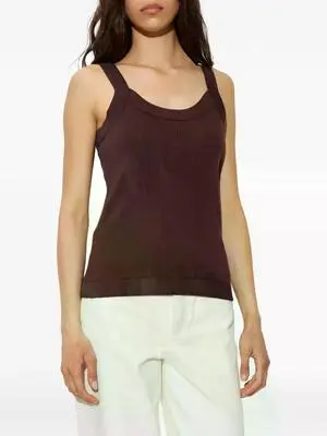 BY MALENE BIRGER Ribbed Logo Embroidered Cotton Top