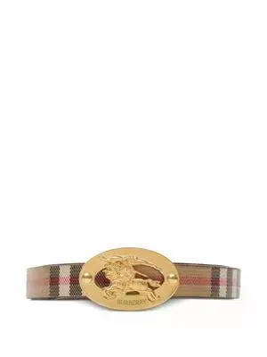 Burberry Reversible Check And Leather Belt