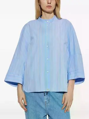 Munthe Vertical Stripe Band Collar Shirt