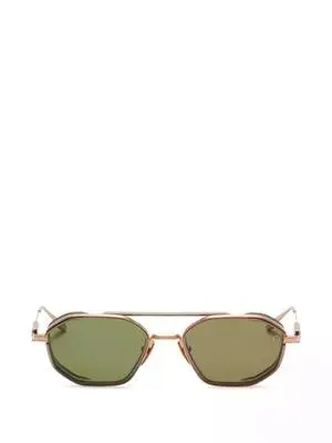 AKONI Geometric Frame Sunglasses - Gold