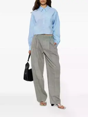 Alexander Wang Logo-embroidered Cropped Cotton Shirt