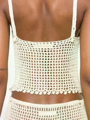TERRY PUESTO Crochet Knit Halter Neck Top