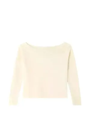 American Vintage Ribbed Knit Off-shoulder Sweater - Neutrals