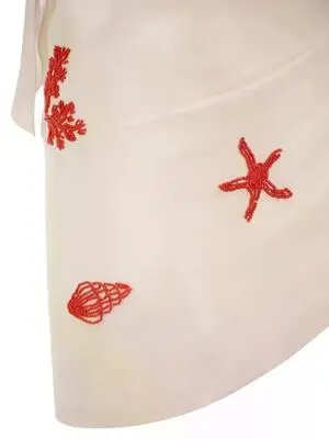 MC2 SAINT BARTH Embroidered Mid Wrap Skirt
