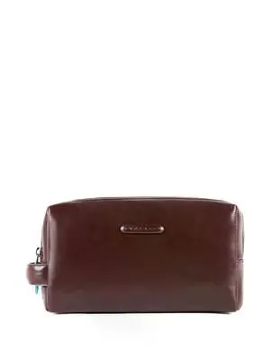 PIQUADRO Logo-plaque Leather Wash Bag