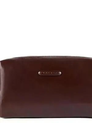 PIQUADRO Logo-plaque Leather Wash Bag