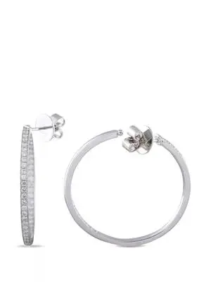 Memoire 18k White Gold Diamond Hoop Earrings