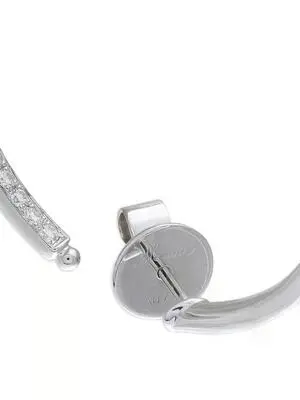Memoire 18k White Gold Diamond Hoop Earrings
