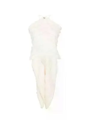 Cult Gaia Venezia Fringed Halterneck Top - Neutrals