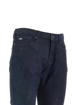Emporio Armani Logo Plaque Slim-fit Jeans - Blue
