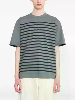 MARGARET HOWELL Overdye Stripe T-shirt - Grey