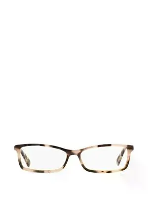 JIMMY CHOO Crystal-embellished Rectangle-frame Glasses - Neutrals