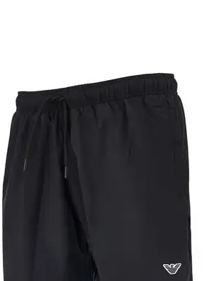 Emporio Armani Logo Print Drawstring Swim Shorts - Black