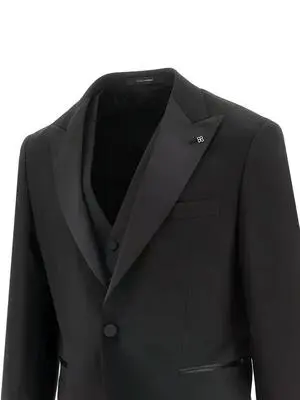 Tagliatore Peak-lapel Single-breasted Three-piece Wool Suit