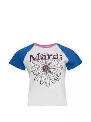 MARDI MERCREDI Raglan Flower-print T-shirt - White