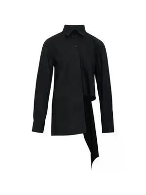 MSGM Asymmetric Hem Shirt - Black