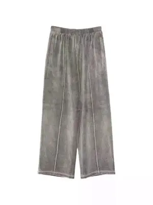 Alexander Wang Crystal-embellished Velour Track Pants - Grey