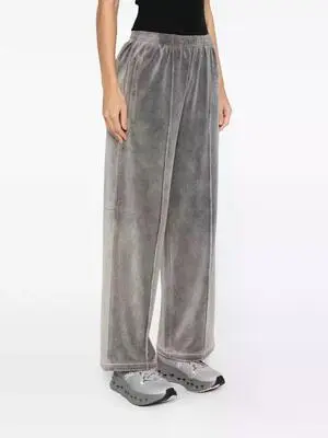 Alexander Wang Crystal-embellished Velour Track Pants