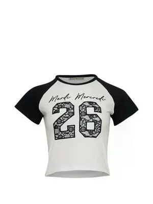 MARDI MERCREDI Lace-appliqué Short-sleeve T-shirt - White
