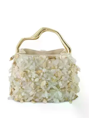 Cult Gaia Mini Solene Bead-embellished Tote Bag - Neutrals