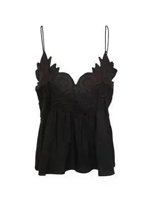 Ulla Johnson Rosie Lace Appliqué Silk Top