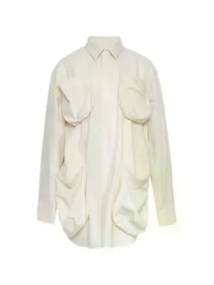Comme Des Garçons Draped Pocket Cotton Shirt