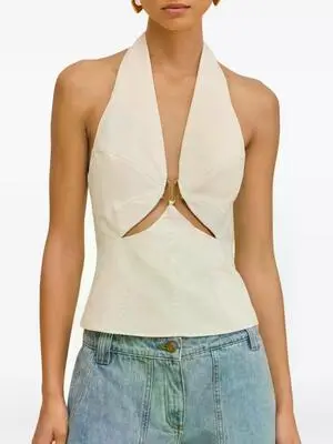 Cult Gaia Elorae Cut-out Halterneck Top - Neutrals