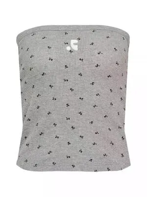 REST & RECREATION Logo Print Tube Top - Grey