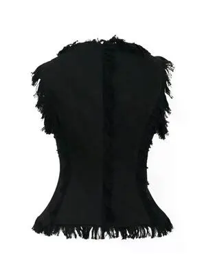 MSGM Fringe Trim Sleeveless Top
