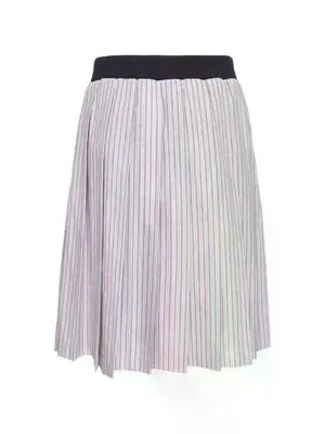 MARDI MERCREDI Striped Pleated Midi Skirt