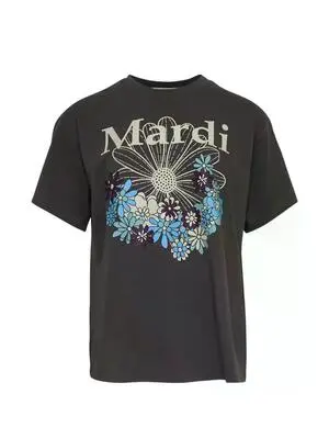 MARDI MERCREDI Floral Logo Print T-shirt - Grey