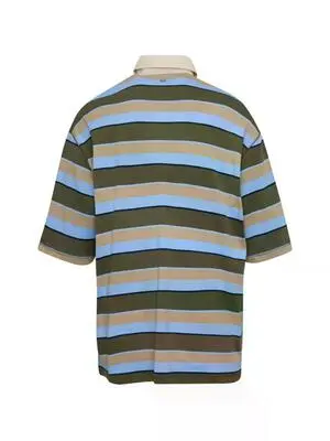 AMI Paris Striped Polo Shirt