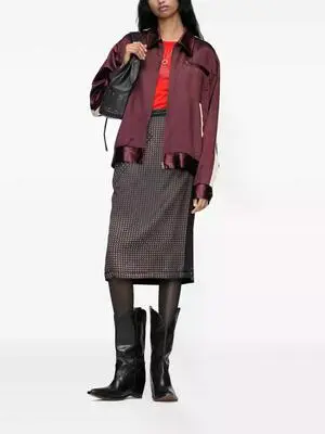 MAISON MARGIELA Satin Bomber Jacket With Stripe Detail - Red
