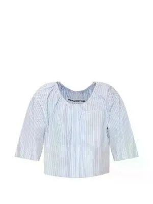 Alexander Wang Striped Cropped Shirt