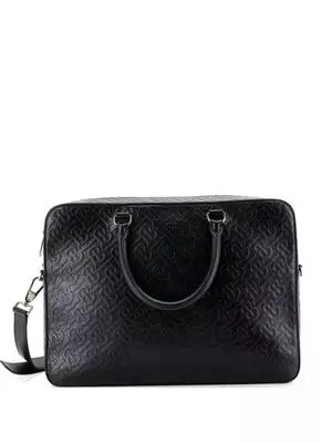 Burberry Ainsworth Briefcase Tb Monogram Embossed Leather Business Bag